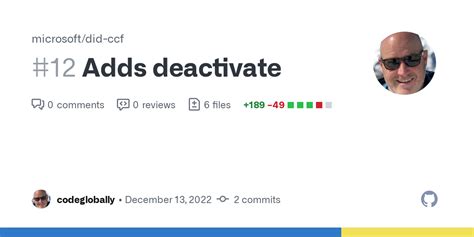 Adds Deactivate By Codeglobally Pull Request Microsoft Did Ccf GitHub
