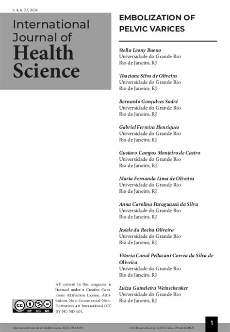 Pdf Embolization Of Pelvic Varices Atena Editora