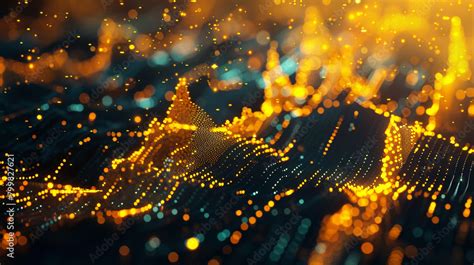 Visualize The Fluctuating Value Of Abstract Gold Particles As They
