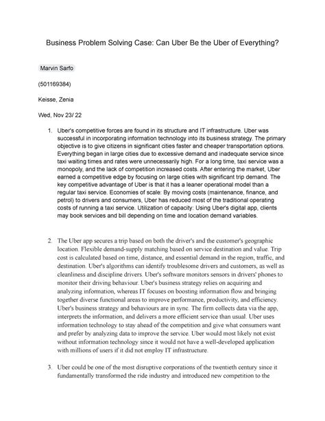 Business Problem Solving Case Can Uber Be The Uber Of Everything Uber