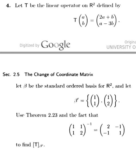 solved let t ﻿be the linear operator on r2 ﻿defined
