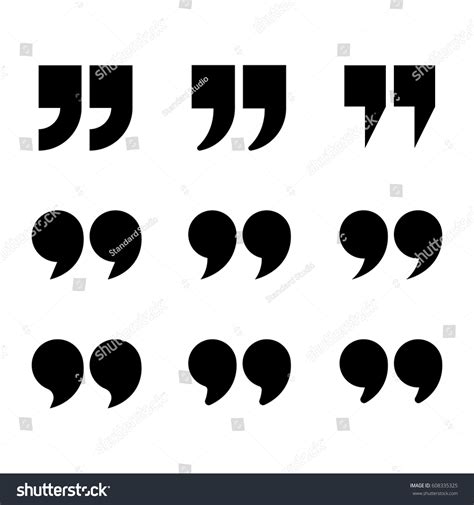 Quotes Icon Set Quotation Mark Black Stock Vector Royalty Free