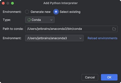 Configure A Conda Virtual Environment PyCharm Documentation