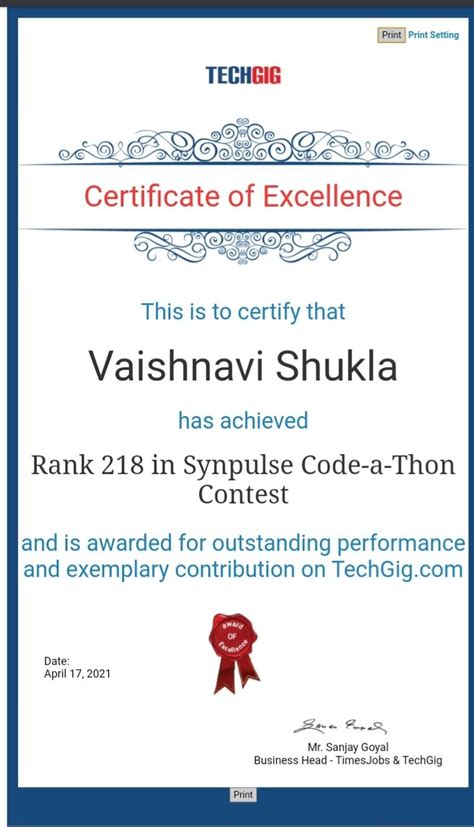 Vaishnavi Shukla On Linkedin Techgig Synpulse Codeathon
