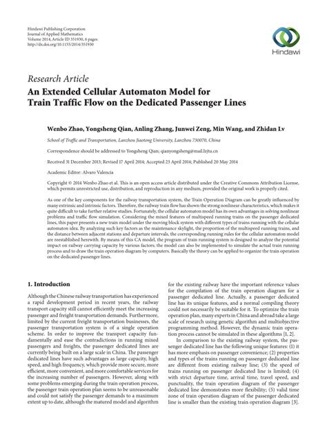pdf an extended cellular automaton model for train traffic flow on