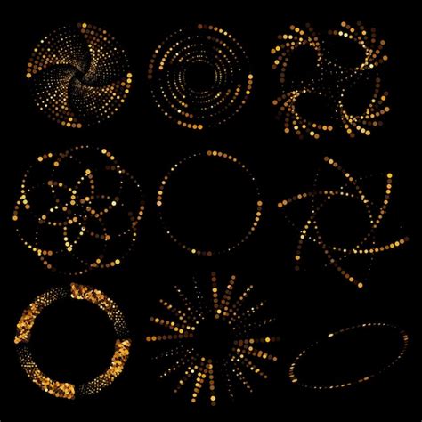 Premium Vector Set Of Gold Spirograph Patterns Vector Geometric