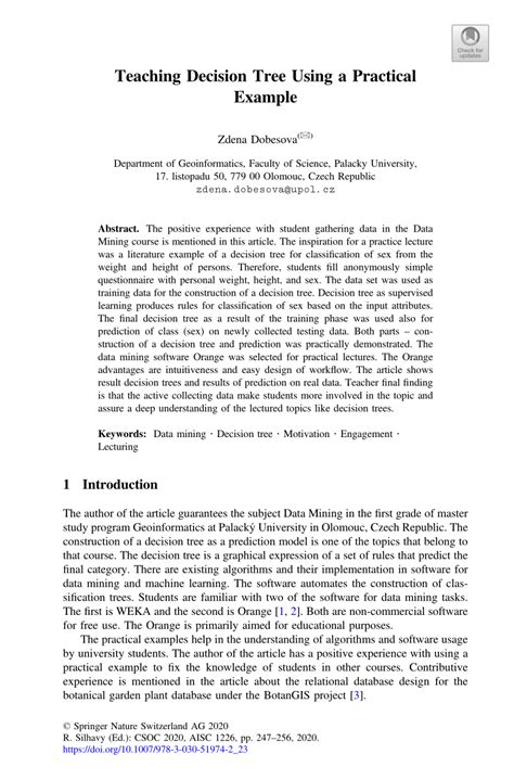 PDF Teaching Decision Tree Using A Practical Example