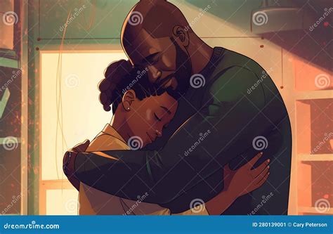 Padre E Hija Comparten Un Momento Alentador Stock De Ilustración