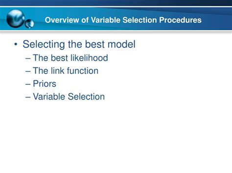 Ppt Gibbs Variable Selection Powerpoint Presentation Free Download