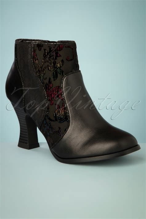 Ruby Shoo 50s Leighton Booties In Black