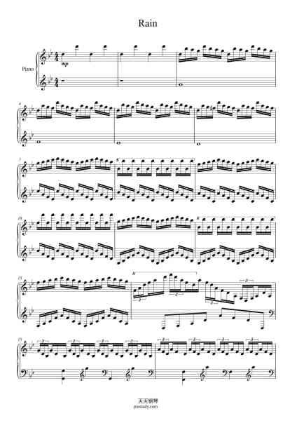 Rain Tony Ann 简单好听钢琴谱 Tony Ann Free Piano Sheet Music Pianoproblem