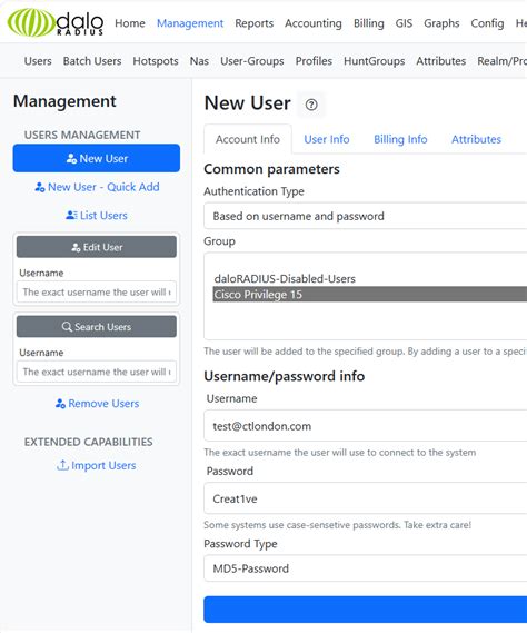 Using DaloRADIUS As A Web Interface For A FreeRADIUS Server CT Knowledge Base