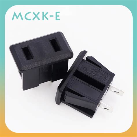 Mcxk E ซ็อกเก็ตพาวเวอร์ Ac 10a 250v 15a 125v ปลั๊ก Us Sp 864 2 รู สีดํา 2 ขา 5 ชิ้น Shopee