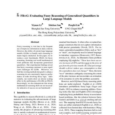 Frog Evaluating Fuzzy Reasoning Of Generalized Quantifiers In Llms Acl Anthology