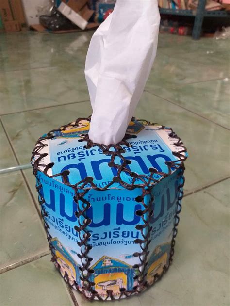 🔥🔥กล่องใส่ทิชชูจากกล่องนม🔥🔥 👉 กระเป๋าจากกล่องนม