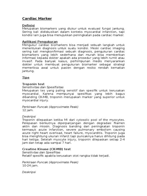 Cardiac Marker Pdf Sains And Matematika