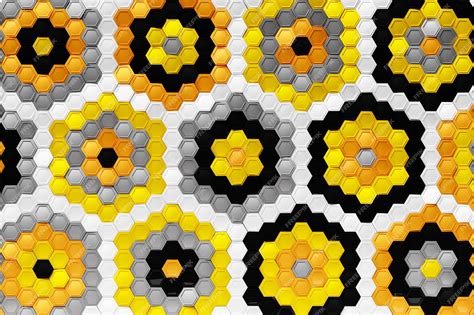 Premium Photo 3d Illustration Honeycomb Mosaic Realistic Texture Of