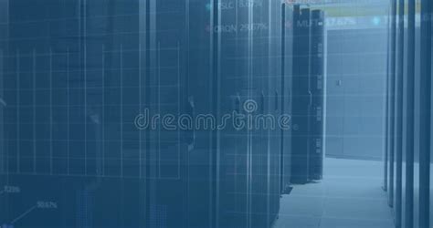 animation of multiple graphs and trading board moving over data server