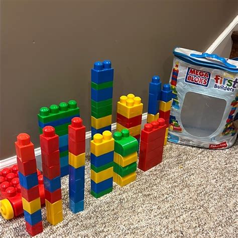 Toys | Mega Bloks First Building Blocks Classic Big Bag 8 Piece Kids Builders Toy Set | Poshmark