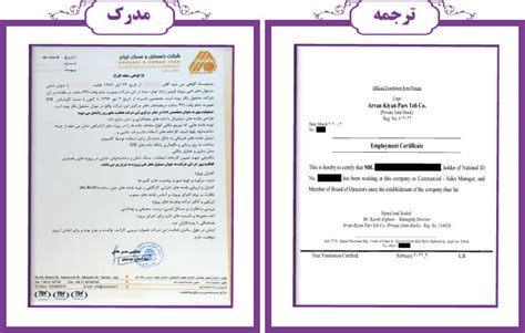 ترجمه رسمی گواهی اشتغال به کار به انگلیسی نمونه ترجمه