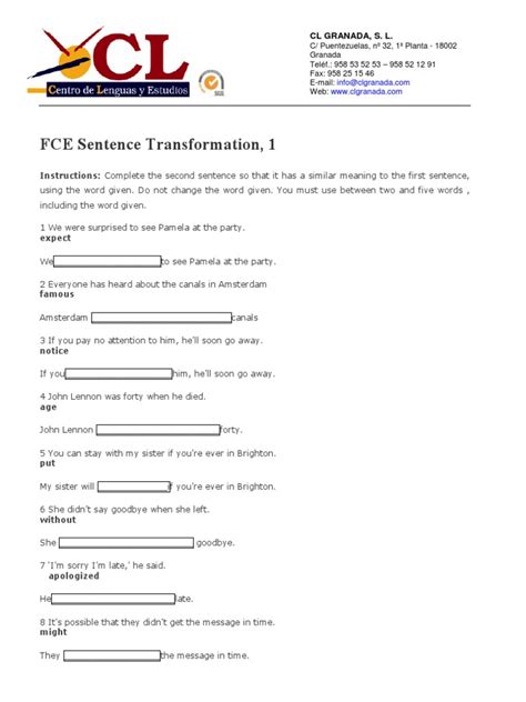 PDF FCE Sentence Transformation DOKUMEN TIPS