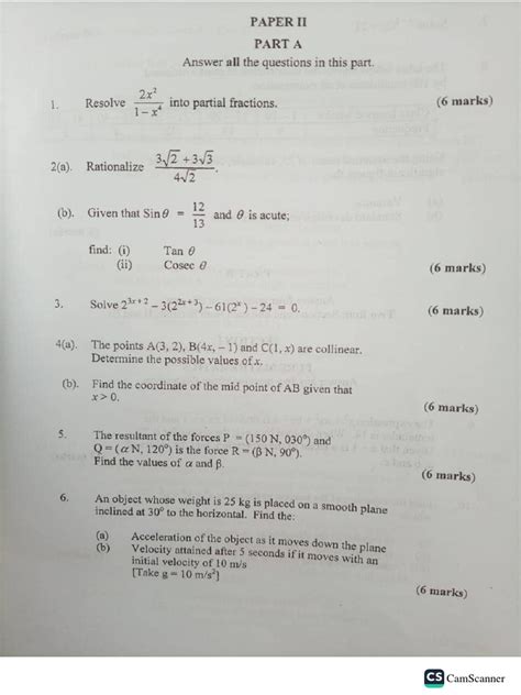Elective Maths Examinable Questions For Wassce 2024 1 Pdf