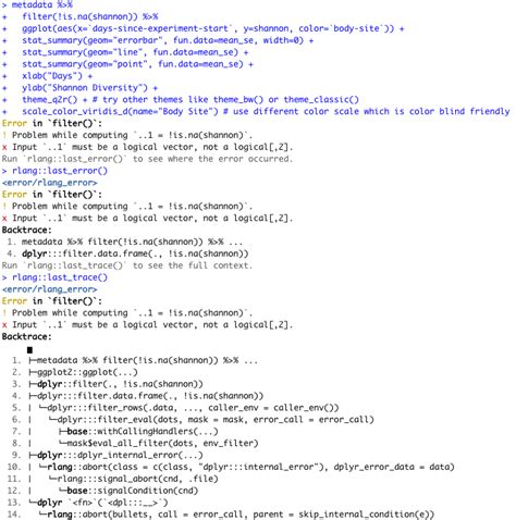 Qiime2 R Error In Filter Shannon Plots Other Bioinformatics Tools