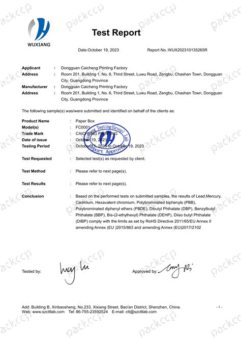 Certificates Packccp Packaging