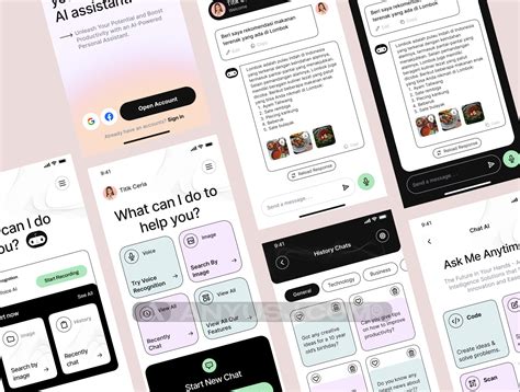 现代极简chatgpt智能ai聊天机器人app移动应用程序ui设计套件cogotix Ai Chatbot Ui Kit 安鱼设计资源丨优质平面设计资源共享站