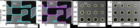 A Gds Design Contours Cyan Overlaid On The Sem Image Taken From A Download Scientific