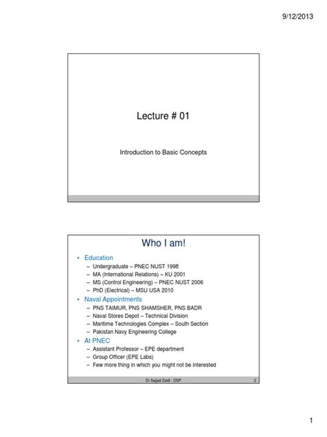 Dsp Lect 01 Pdf Digital Signal Processing Complex Number