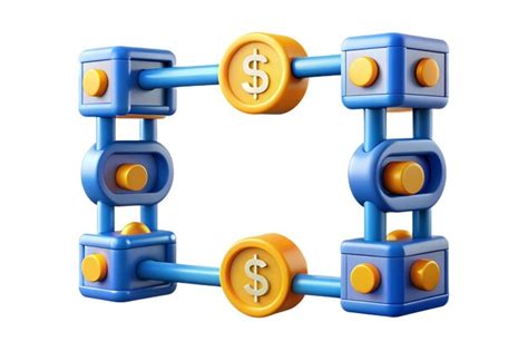 3d blockchain and dollar path frame concept modern financial design symbolizing secure