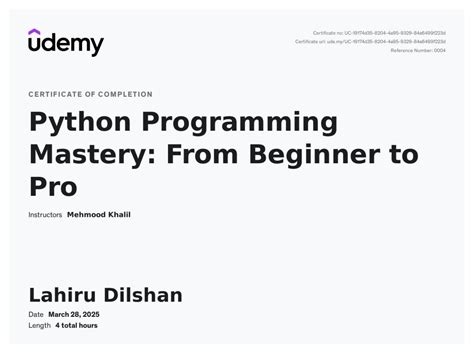 Udemy Course Completion Certificate Lahiru Nawarathna