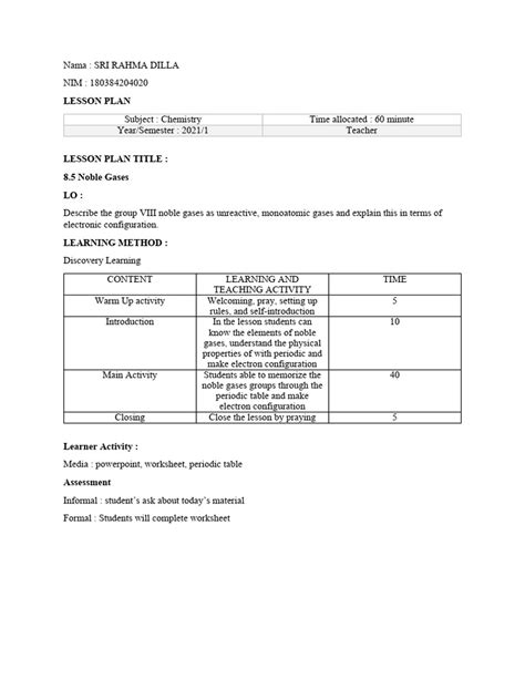 Lesson Plan Clss Pdf