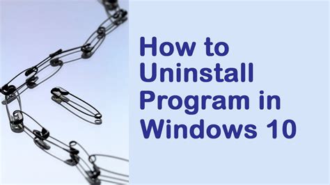 How To Uninstall Program In Windows 10 Youtube