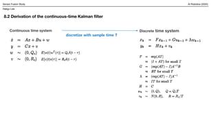Sensor Fusion Study Ch8 The Continuous Time Kalman Filter 이해구 PDF