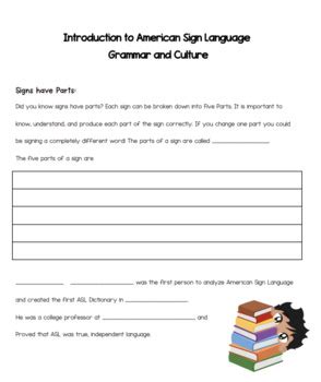 ASL Introduction Grammar And Culture Packet Babe Copy Bundle
