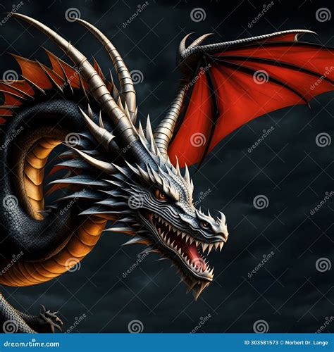 Dangerous Dragon Ai Generatet Stock Illustration Illustration Of