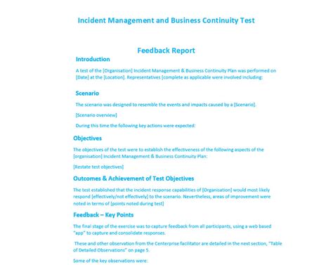 Business Continuity Plan Testing Templates Riskcentric