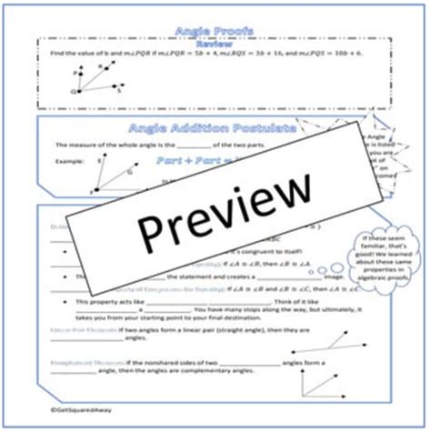 Angle Proofs Guided Notes With Video By Get Squared Away Tpt
