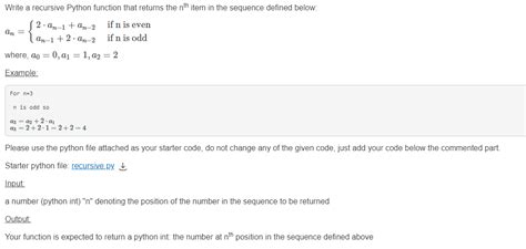 Solved Included Code In Recursive Py Class Recursive Chegg