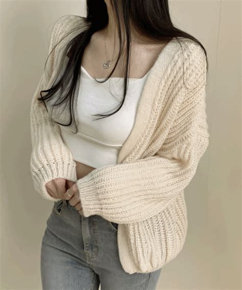 [포근여리핏 ] 벌룬 하찌 롱니트가디건 Cd 4color 에이블리