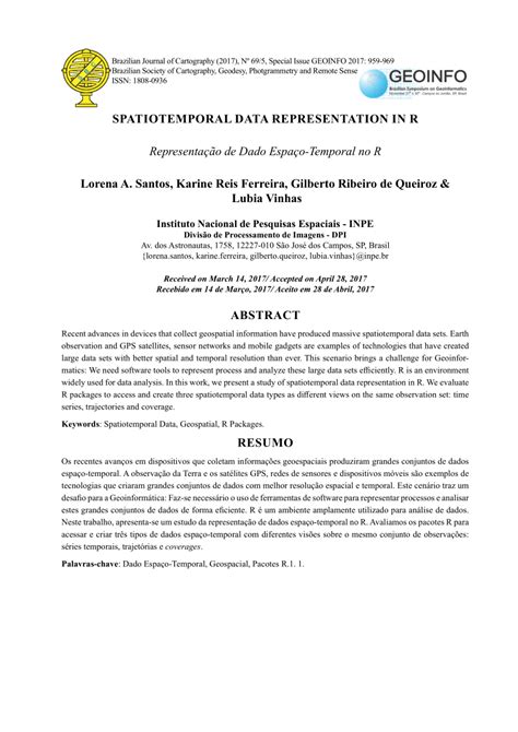 Pdf Spatiotemporal Data Representation In R