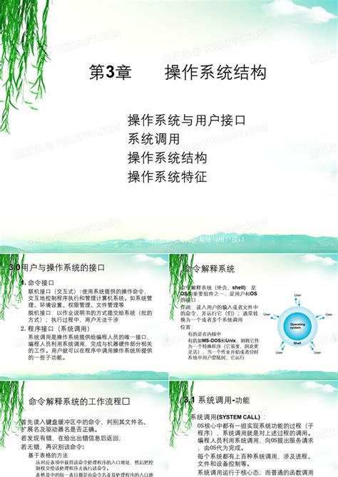 操作系统结构操作系统与用户接口ppt模板下载编号lnrrnwdg熊猫办公