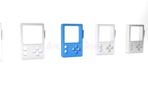 Blue Portable Video Game Console Icon Isolated On White Background Gamepad Sign Gaming Concept