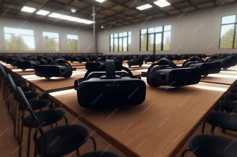 Premium Photo Vr School Classroom Setup Design Virtual Reality Mockup Ai Image