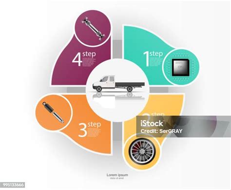 화물 운송 및 운송의 인포 그래픽입니다 자동차 Infographics의 템플릿입니다 추상 가상 그래픽 터치 사용자 인터페이스입니다 자동차 진단입니다 개념에 대한 스톡 벡터
