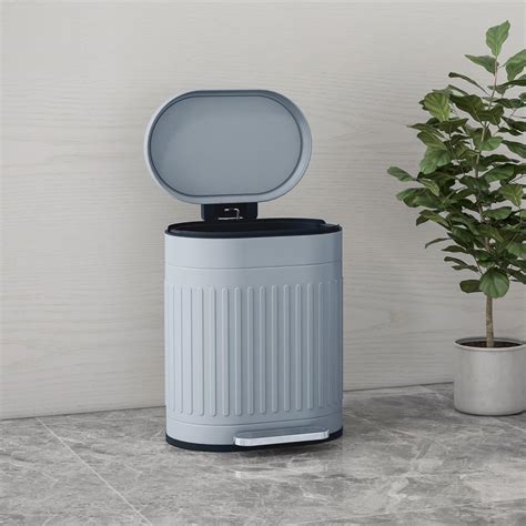Homcom Light Grey Metal Pedal Kitchen Bin With Soft Close Lid 20l Wilko