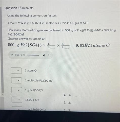 Solved Question Points Using The Following Conversion Chegg Com