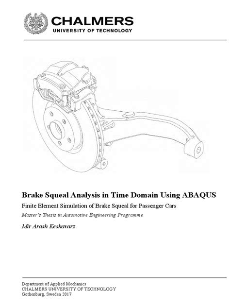 brake squeal analysis in time domain using abaqus pdf brake